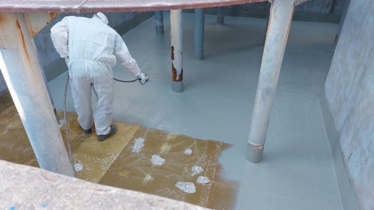 Protection of concrete sumps for hydrochloric acid and ferric chloride ...